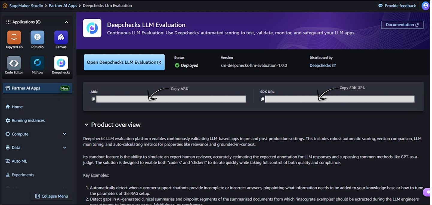 Cookbook: RAG chatbot with Deepchecks on AWS SageMaker AI